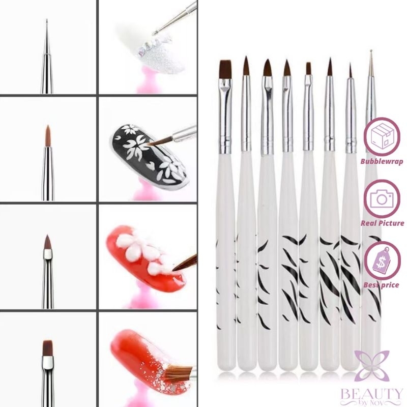 Jual ZEBRA BRUSH SET Isi 8 Pcs Nail Art Liner Kuas Gel Polish | Shopee ...