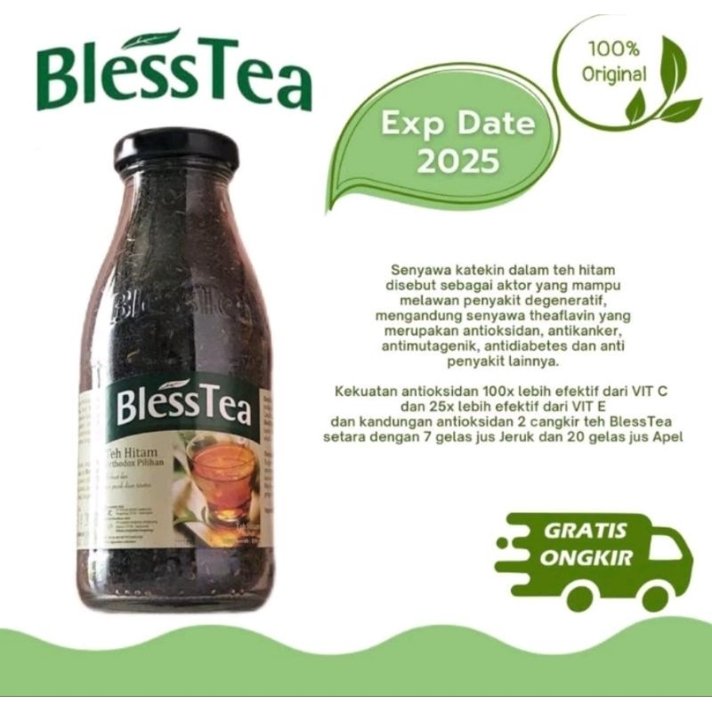 Jual Blesstea teh hitam botol 110 gram dijamin original exp 2026 ...