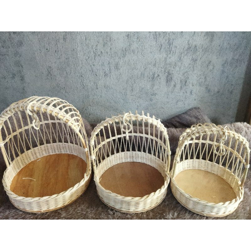 Jual Keranjang rotan bulat model ayunan l Keranjang seserahan bulat ...
