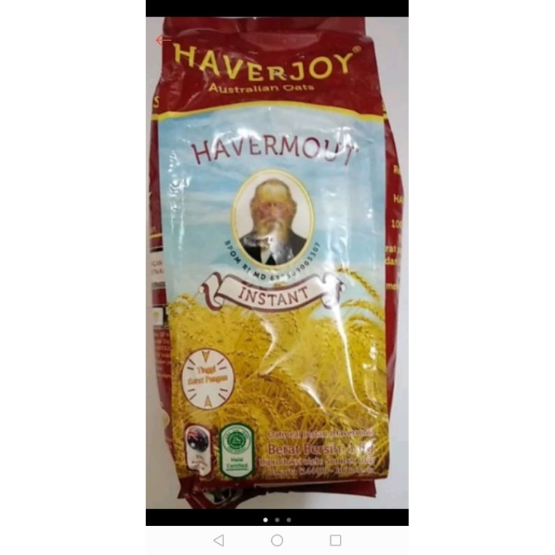 Jual HAVERJOY. HAVERMOUT. Australian Oats. INSTANT. Berat Bersih: 1 Kg ...