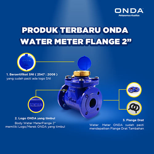Jual ONDA Meteran Air Pipa Bersertifikat SNI WATER METER FLANGE DN 50 2 ...