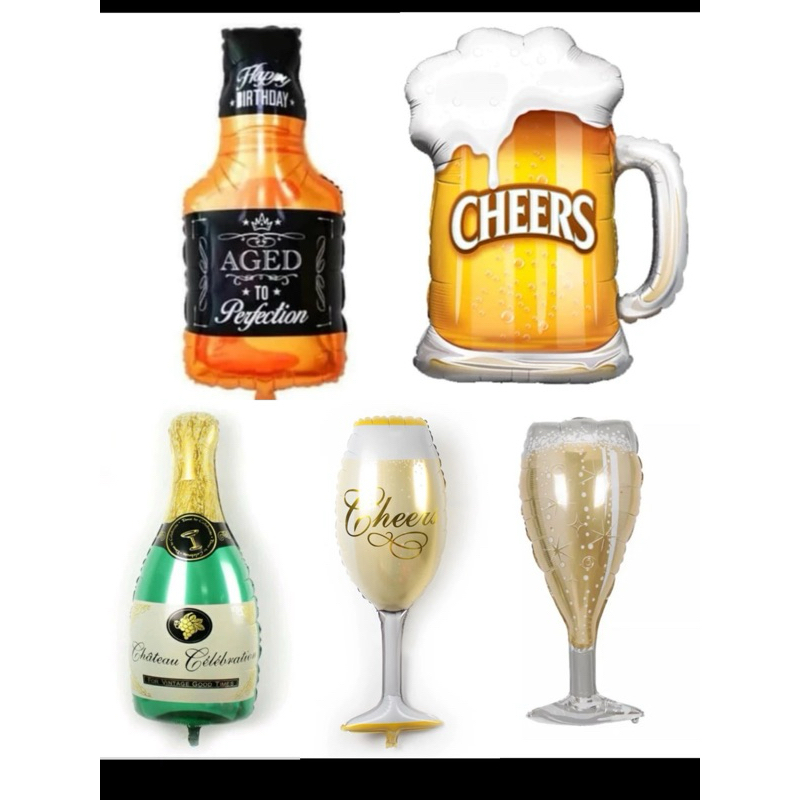 Jual Balon Foil Botol Minuman Gelas Beer Cheers Ulang Tahun Jumbo ...