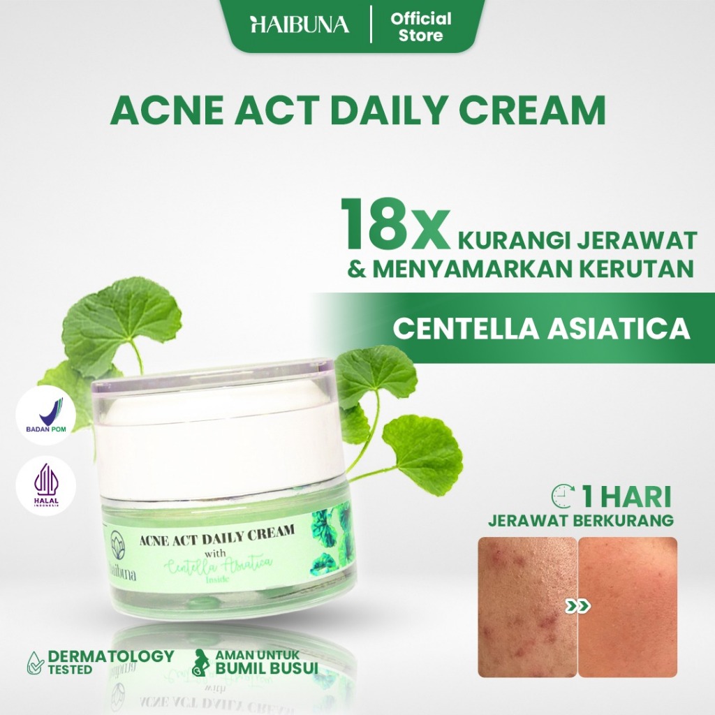Jual HaiBuna Acne Act Daily Cream - Cream Untuk Semua Jenis Kulit ...