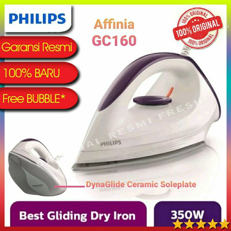 Jual PHILIPS Setrika Kering Dry Iron Affinia GC160 / 27 | Shopee Indonesia