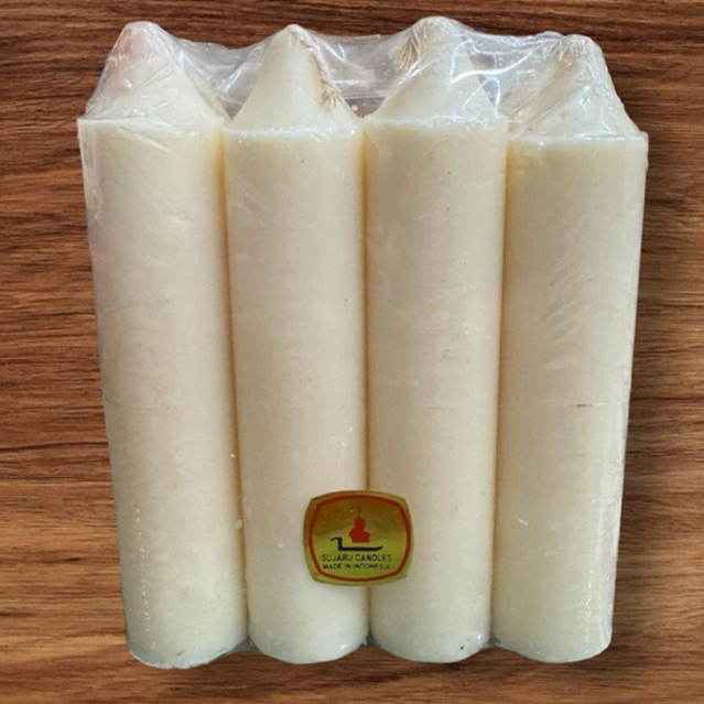 Jual Lilin 471 Besar Isi 8pcs - Putih - T:13,5cm : DM:3cm - Cap Sujaru ...