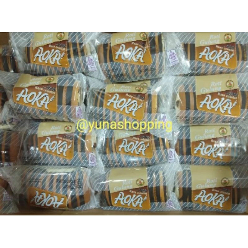 Jual Aoka roti gulung rasa coklat 1 dus isi 60 pc @60g | Shopee Indonesia