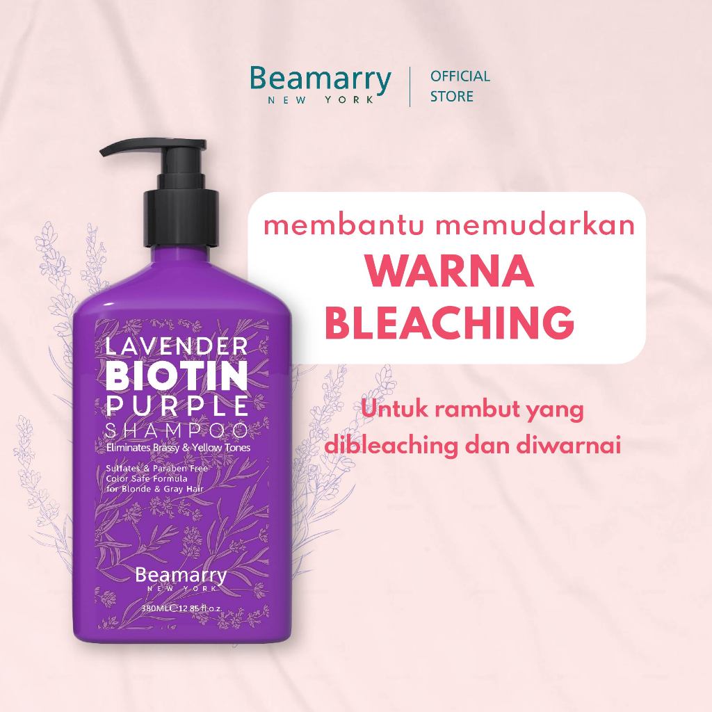 Jual Beamarry Hair Care | Purple Shampoo Lavender Biotin Purple 380ml ...