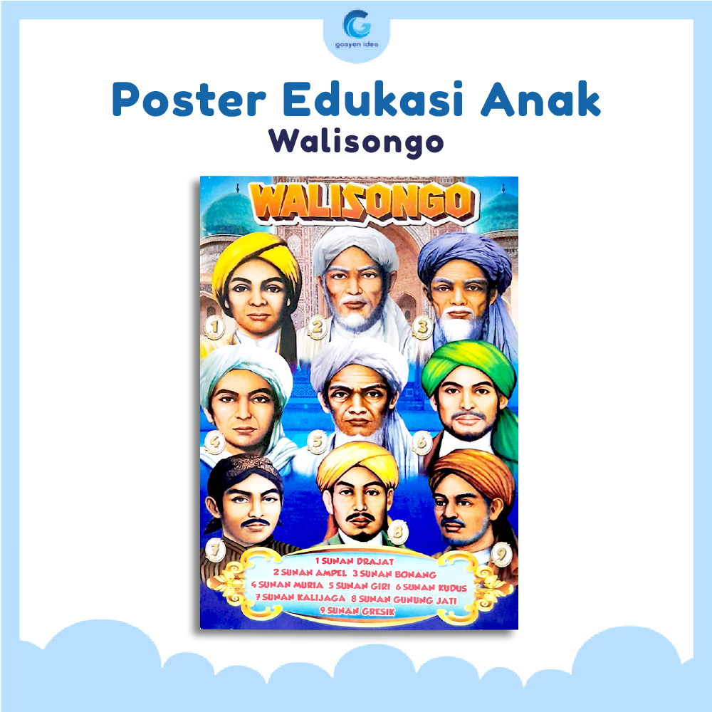 Jual Poster Edukasi Muslim Wali songo | Shopee Indonesia