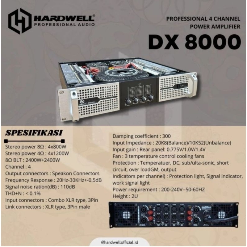 Jual Power Hardwell DX 8000 Original Amplifier HARDWELL DX8000 4 Channel | Shopee Indonesia