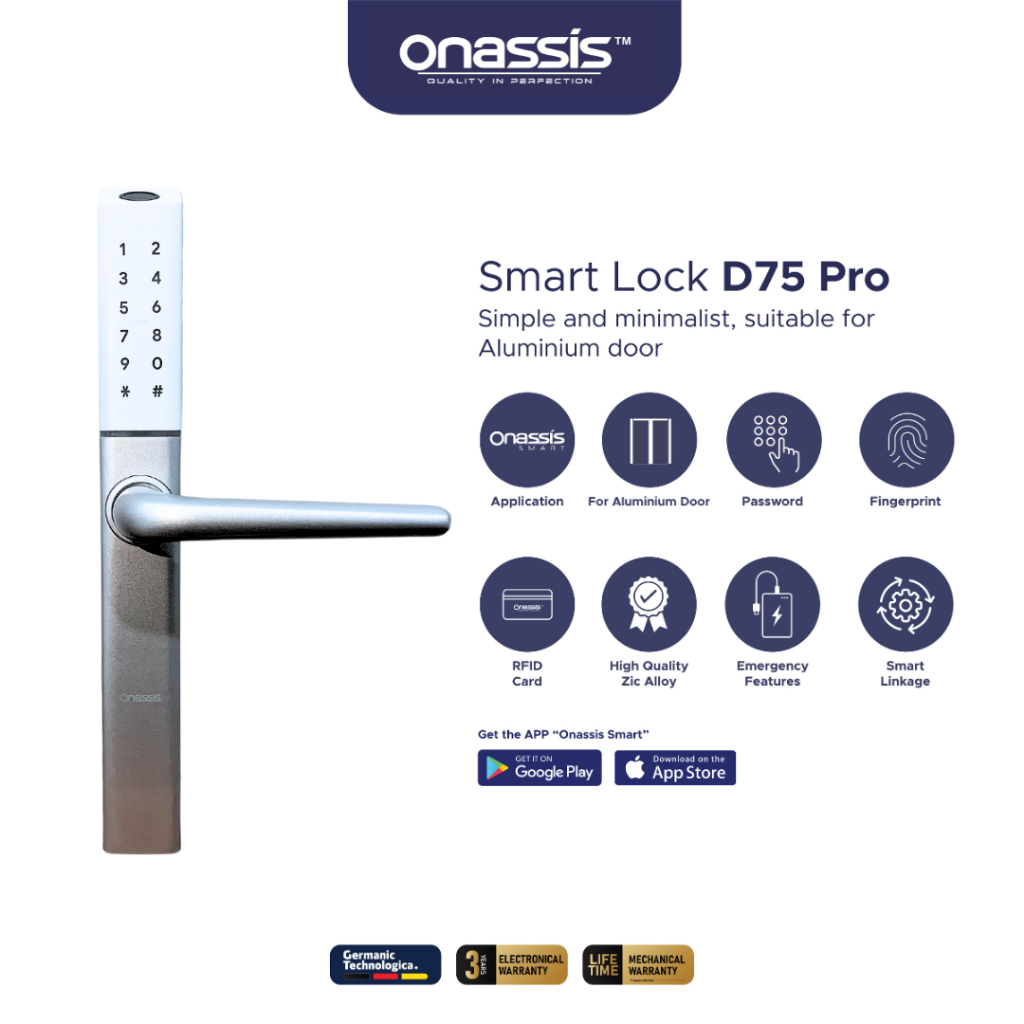 Jual ONASSIS SMART LOCK D75-PRO WIFI | Shopee Indonesia