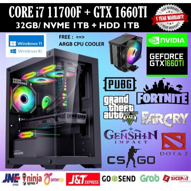 Jual PC GAMING/EDITING Intel CORE i7 11700F 4,9GHz|RAM 32GB|NVME 1TB ...