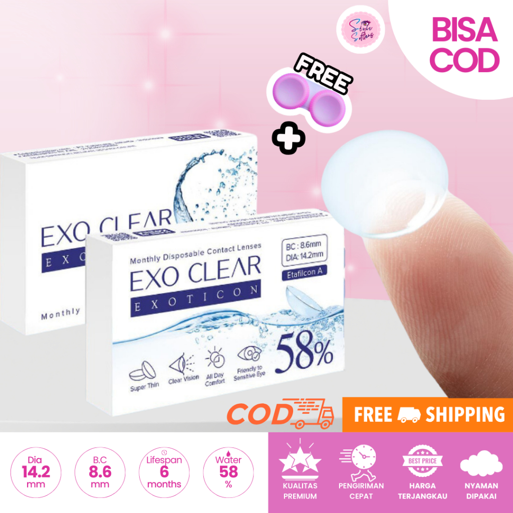 Jual Softlens Exo Clear Exoticon Bening MINUS ONLY (-0.50 s/d -10.00 ...
