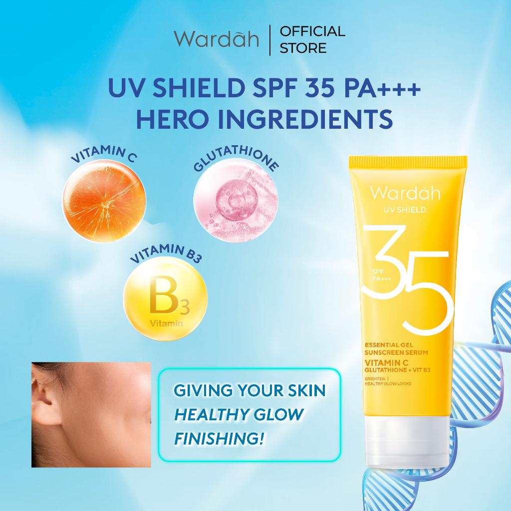 Jual Wardah UV Shield Essential Sunscreen Gel SPF 35 PA +++ 40 ml | Shopee Indonesia
