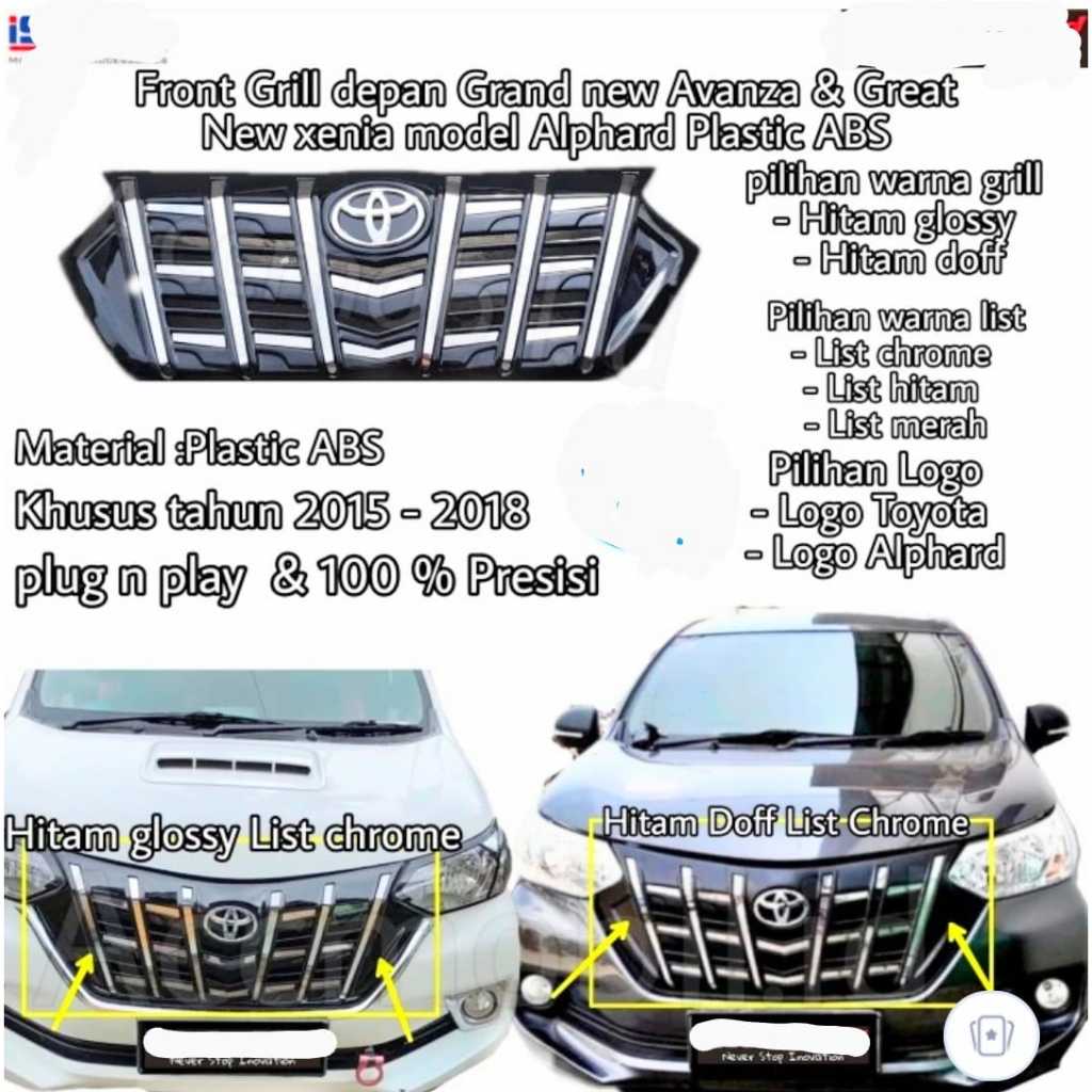 Jual GRILL DEPAN AVANZA MODEL GANTI DAN TEMPEL | Shopee Indonesia