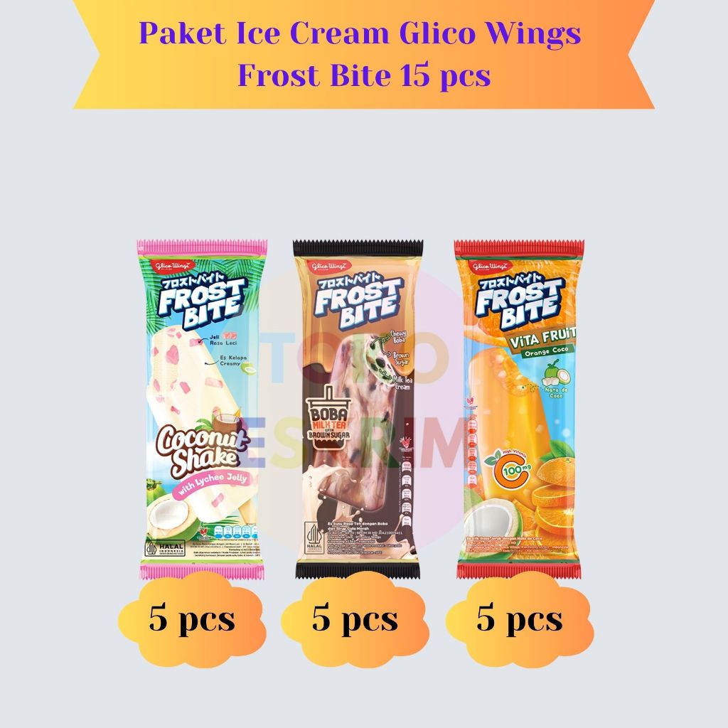 Jual Paket Ice Cream Glico Wings Frost Bite 15 pcs | Shopee Indonesia