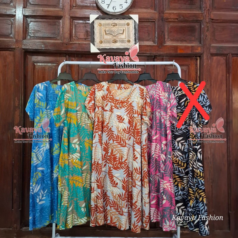 Jual Daster Payung Motif Daun | Bahan Kain Santung | Shopee Indonesia