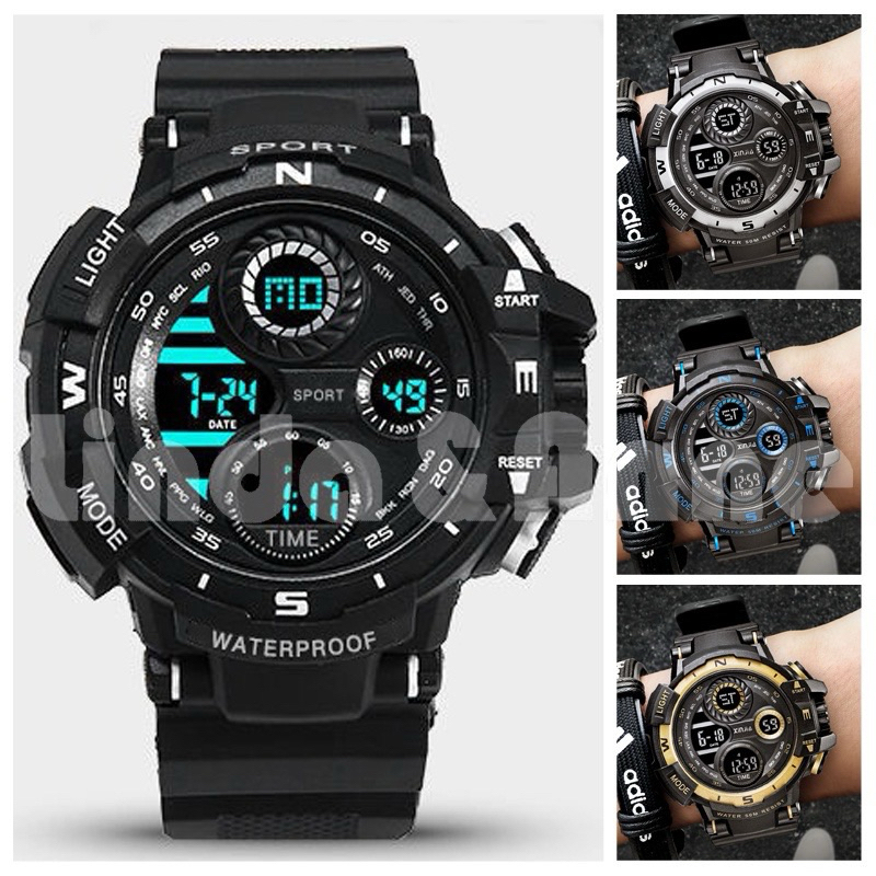 Jual (IND COD)Jam Tangan Pria Sport LsLong Digital Strap Rubber/Karet ...
