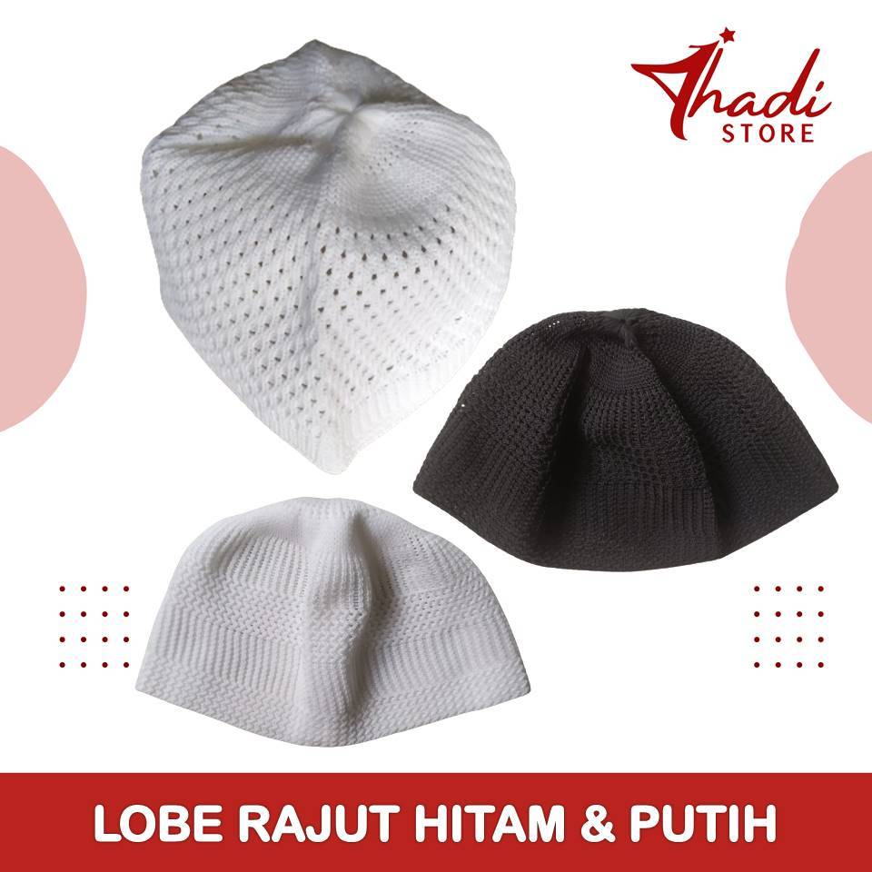 Jual Lobe Peci Rajut/Jaring Putih Hitam Anak Sekolah dan Dewasa ...