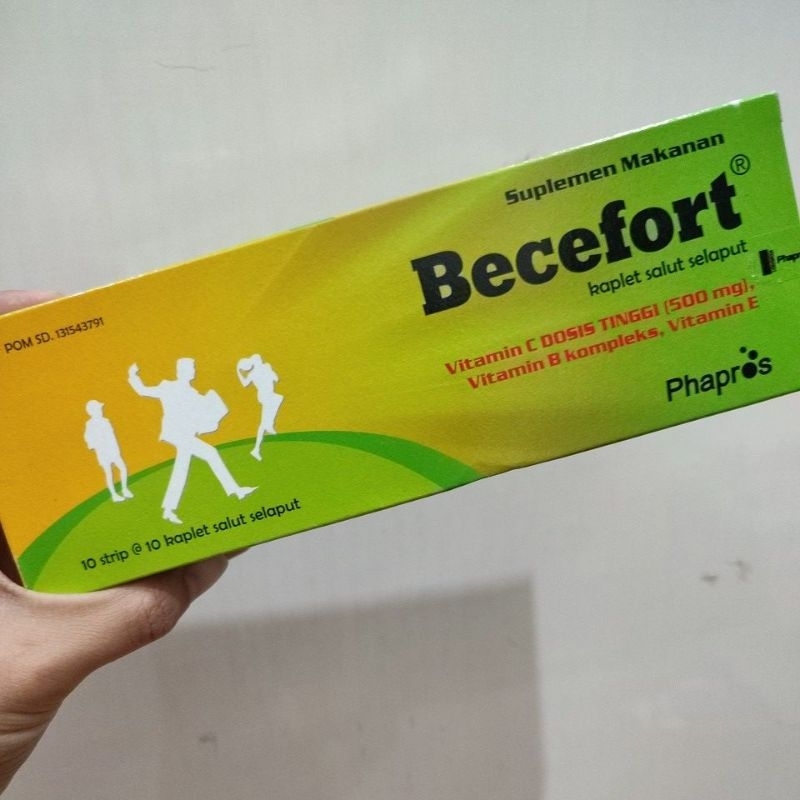 Jual BECEFORT strip 10 kaplet vitamin C E B kompleks kalsium | Shopee ...