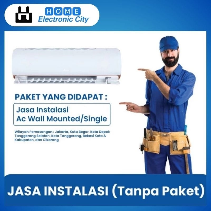 Jual PAKET JASA INSTALASI AC SPLIT [INSTALASI+MATERIAL+3-5/M] (0.5 PK ...