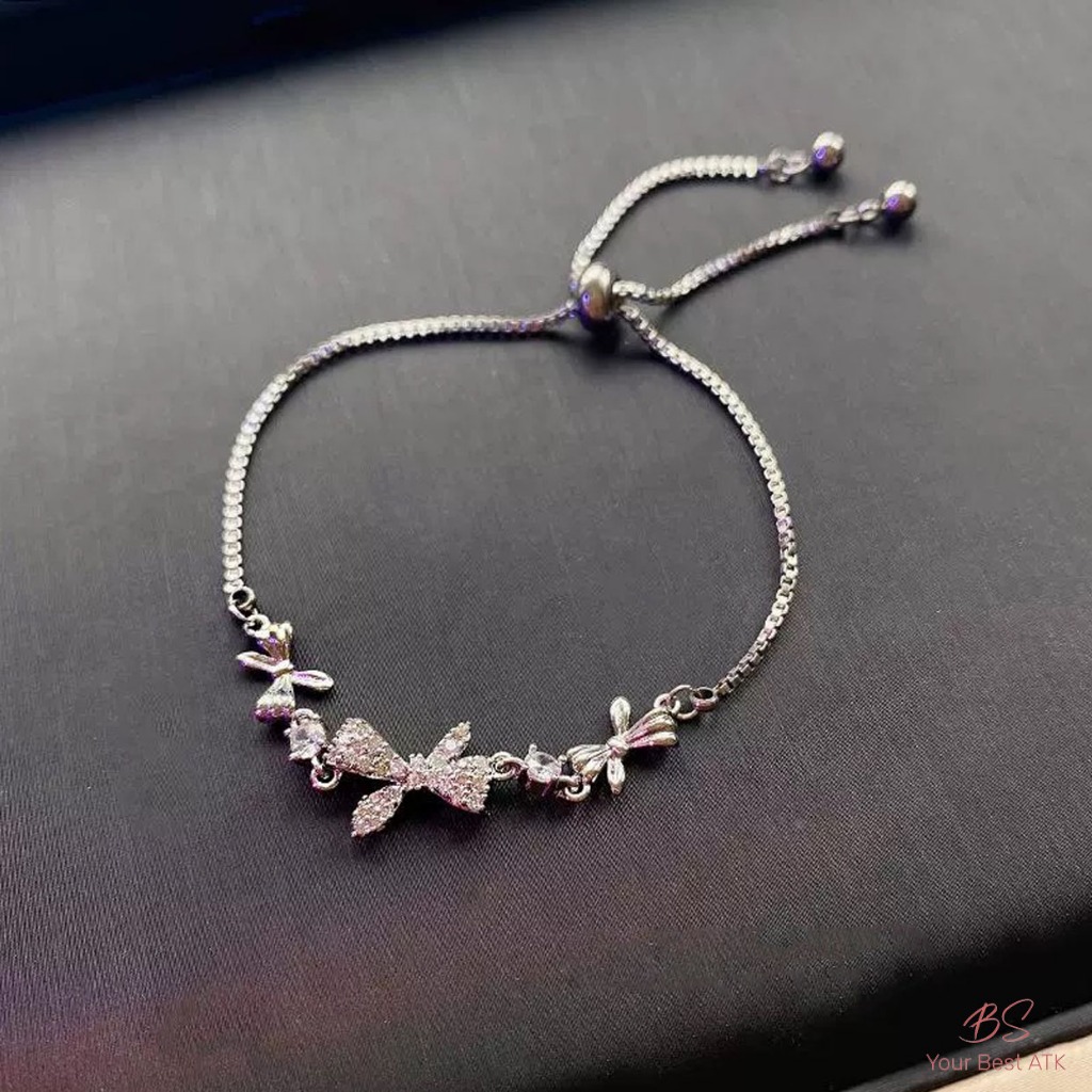 Jual Manis Sederhana Busur Gelang Kristal Perak Gelang Aksesoris ...