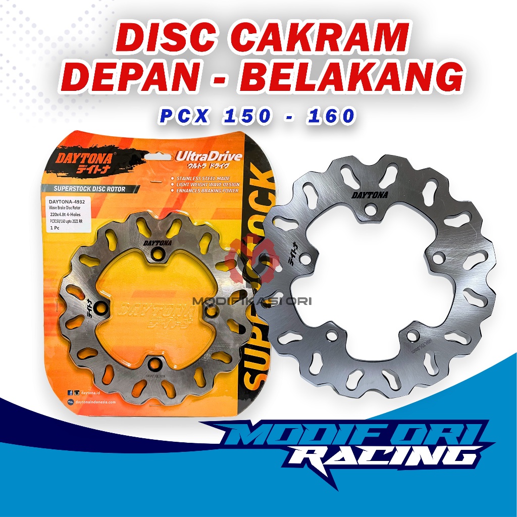 Jual Disc Daytona PCX 150 Depan Belakang PCX 160 Piringan Cakram Depan ...