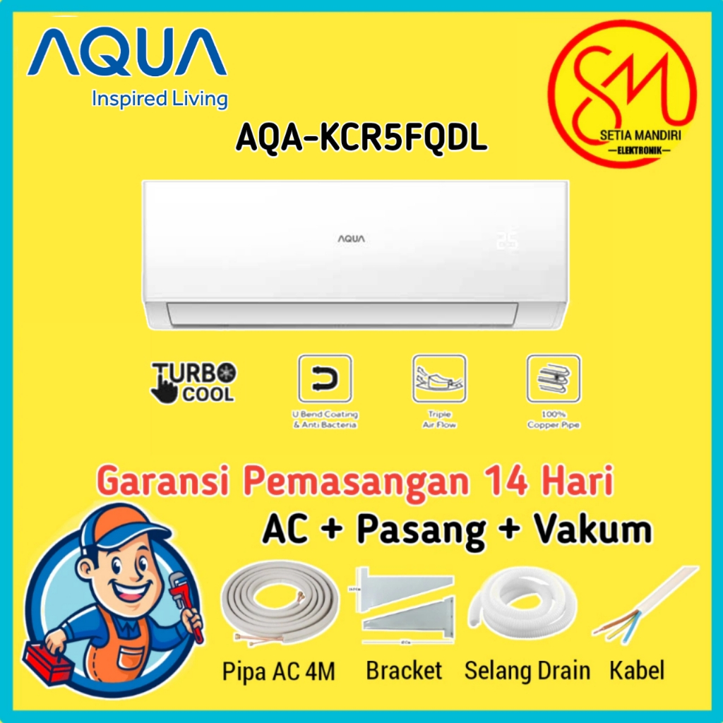 Jual AC AQUA AQA-KCR5AHP/AHQ /AQA-KCR5FQDL/AQA-KCR5FQAL 1/2 PK GARANSI RESMI | Shopee Indonesia
