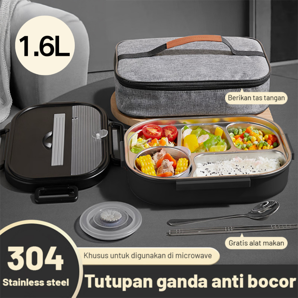 Jual Kotak Makan Lunch Box 3 4 5 Grid Kotak Bekal Stainless Kotak Makan