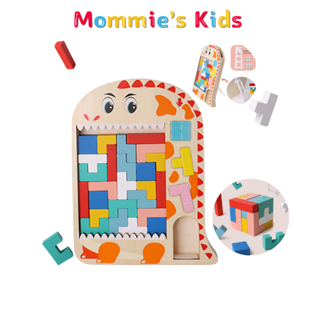 Jual Mainan Puzzle Tetris Game Balok Kayu Creativce 3D Board Game ...