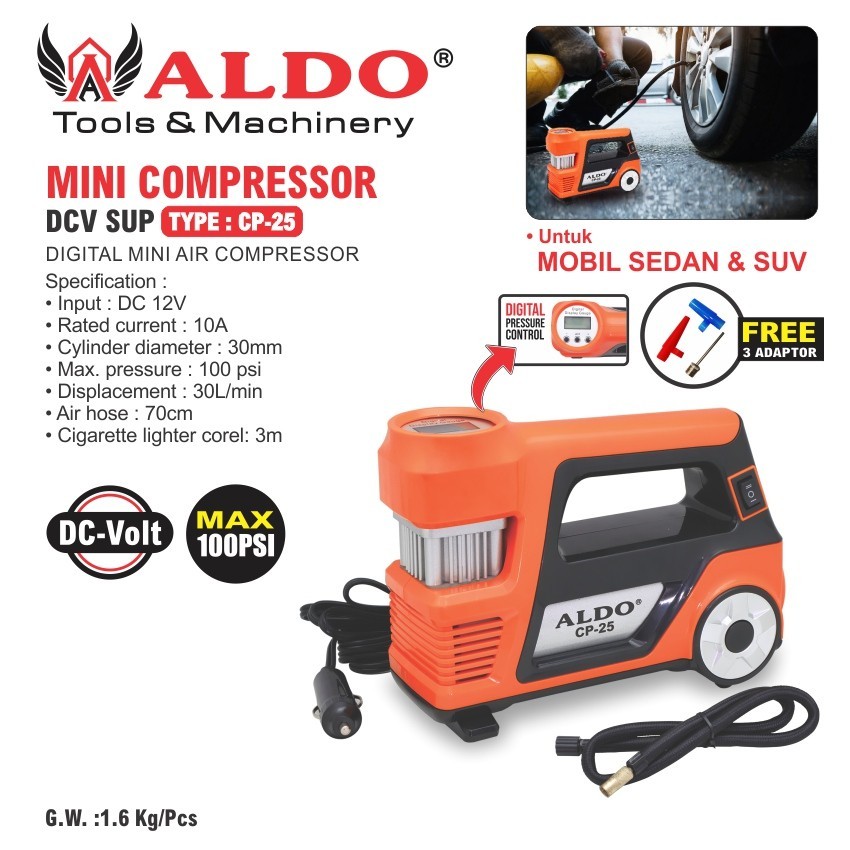 Jual MINI COMPRESSOR DCV CP-25 / DIGITAL MINI AIR COMPRESSOR / MESIN ...