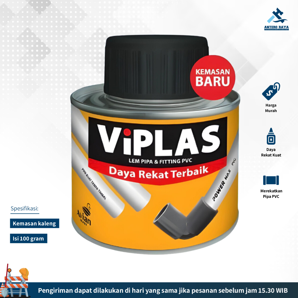 Jual Lem Pipa Paralon PVC Viplas 100 Gram Anti Bocor Super Kuat ...