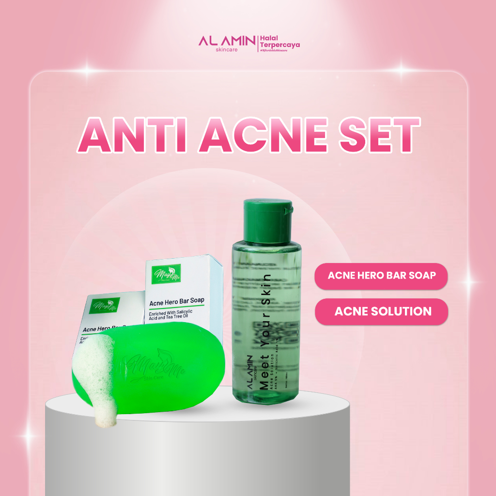 Jual AL AMIN ANTI ACNE SET ACNE HERO BAR + MYS ACNE SOLUTION | Shopee ...