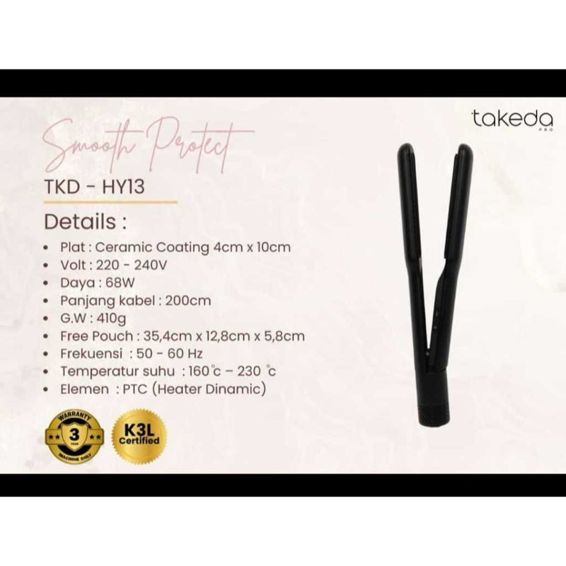 Jual TAKEDA Catok TKD HY11 Magic Curl/HY13 Smooth Protect | Shopee ...