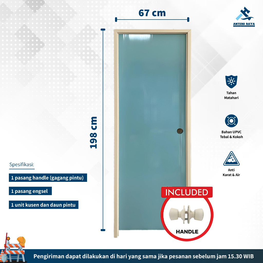 Jual Pintu PVC WC Kamar Mandi Tebal Plus Handel Mewah Premium | Shopee ...