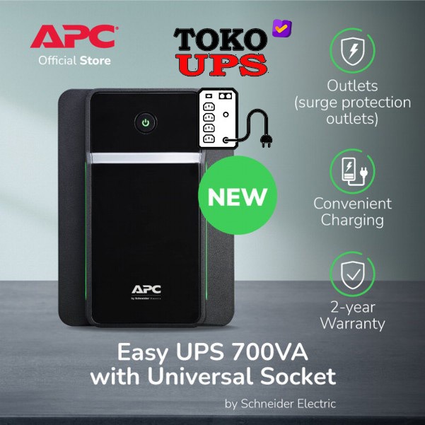 Jual APC 700VA BVX700LUIMS 360W USB UPS 650VA APC BVX700 | Shopee Indonesia
