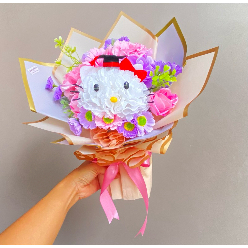 Jual Hand Buket Bunga Artificial Hello Kitty Karakter | Buket Wisuda ...