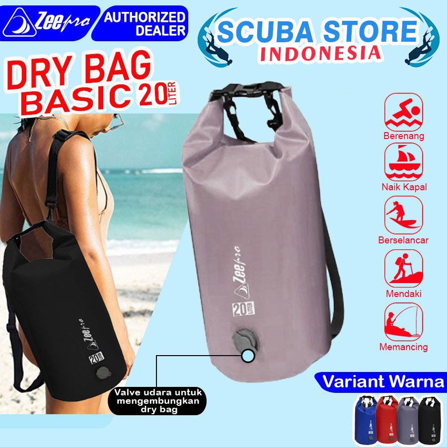 Jual Dry Bag Zeepro Basic 20 Liter 20L Tas Ransel Slempang Pelampung Pantai Anti Air Selam ...