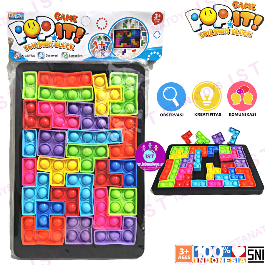 Jual IST Mainan Game Building Block Pop It tetris 26 pcs MU 10 | Shopee ...
