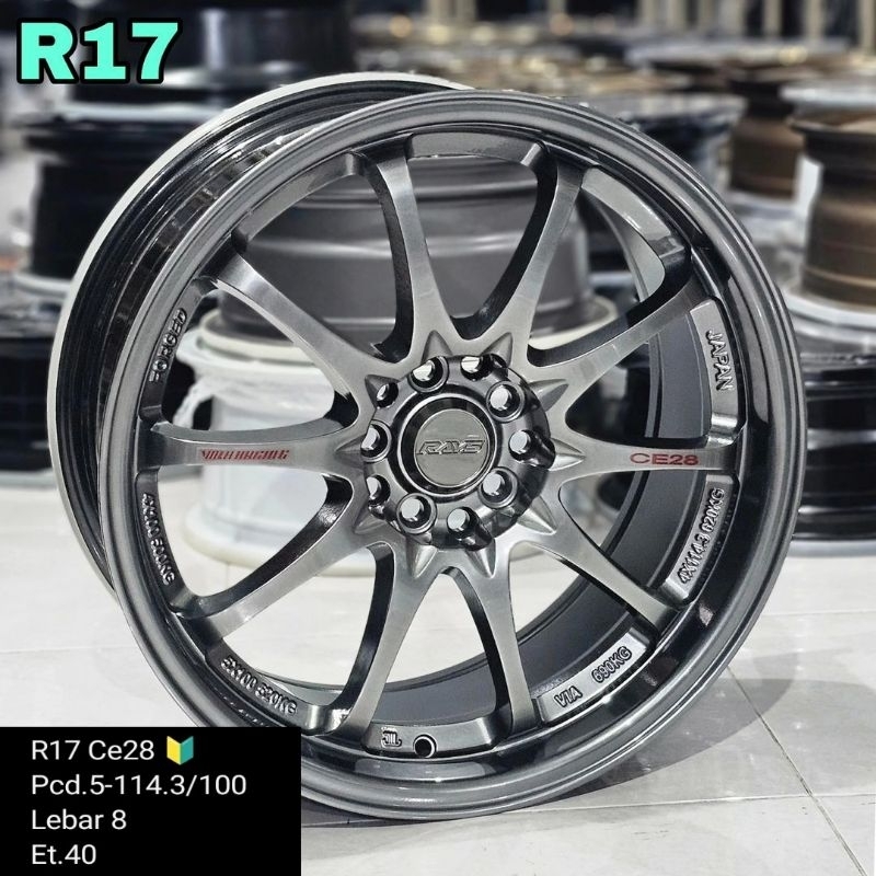Jual velg racing rays ce28 ring 17 lebar 8 untuk innova terios xpander ...