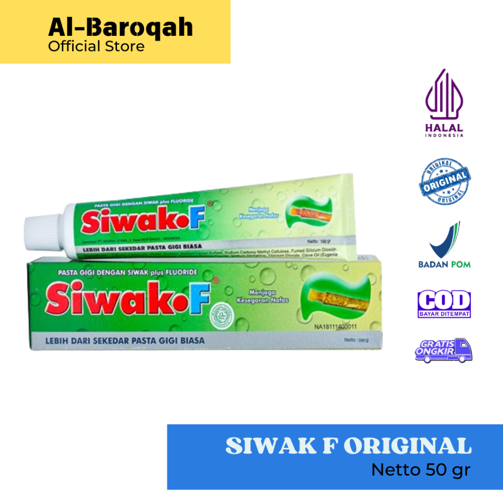 Jual Pasta Gigi Halal Siwak F Original 50 Gram Halal Toothpaste ...