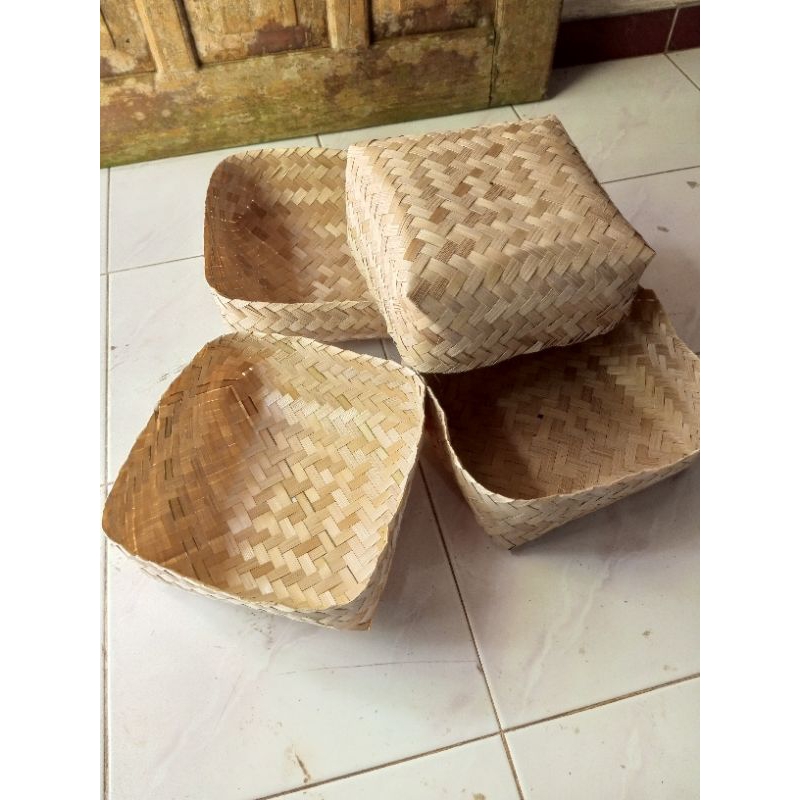 Jual grosir besek bambu ukuran 20x20 50 pasang/100 pcs natural | Shopee ...