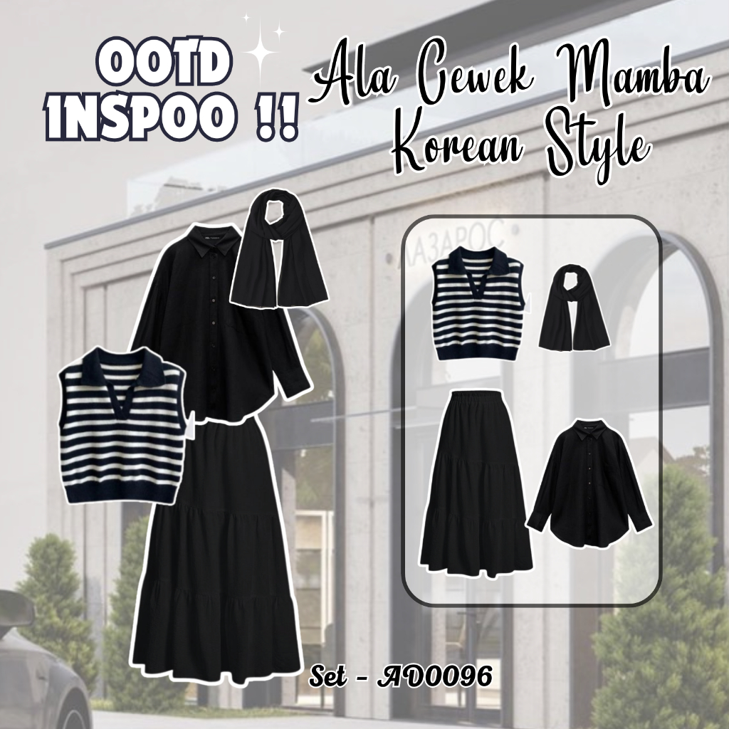 Jual 4 In 1 Set OOTD Hijab Style Korean Looks Ala Cewek Mamba Outfit Waniyta Kekinian Terbaru ...