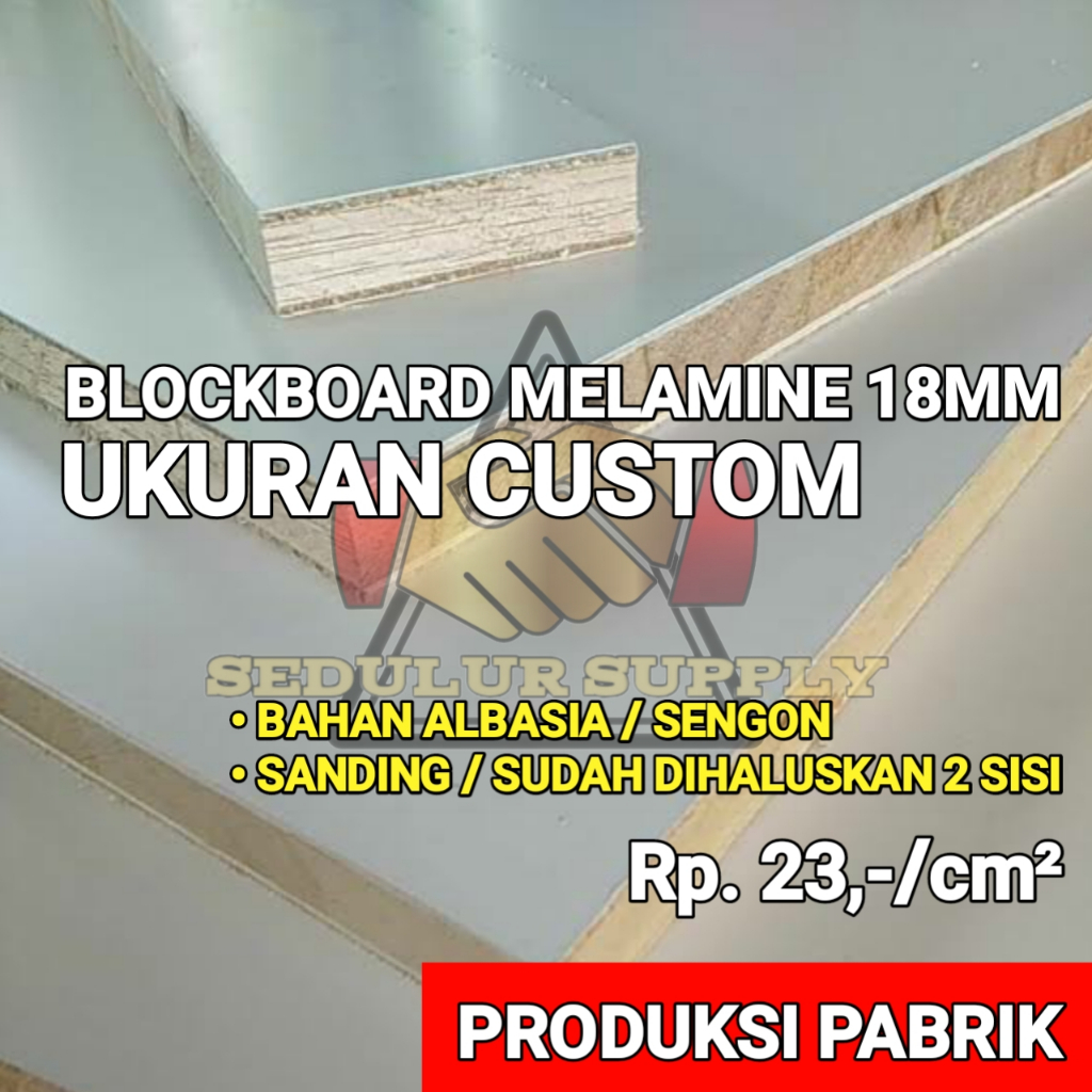 Jual Blockboard Melamin 18MM ukuran custom 1 sisi kualitas ekspor ...