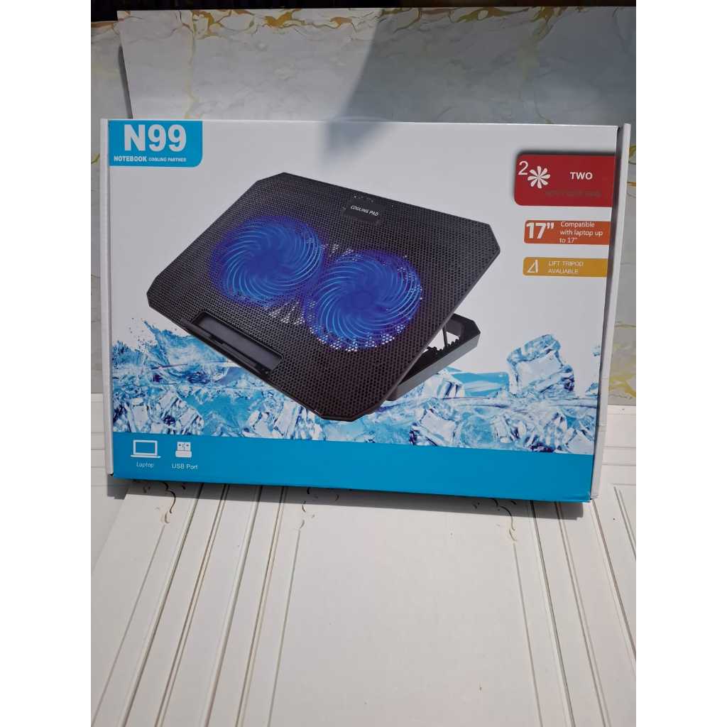 Jual Stand Cooling Pad Cooler Kipas pendingin Laptop Notebook 2 Fan N99 ...