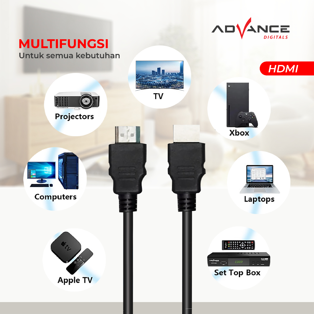 Jual Advance Kabel HDMI To HDMI Support Set Top Box / Play Station ...