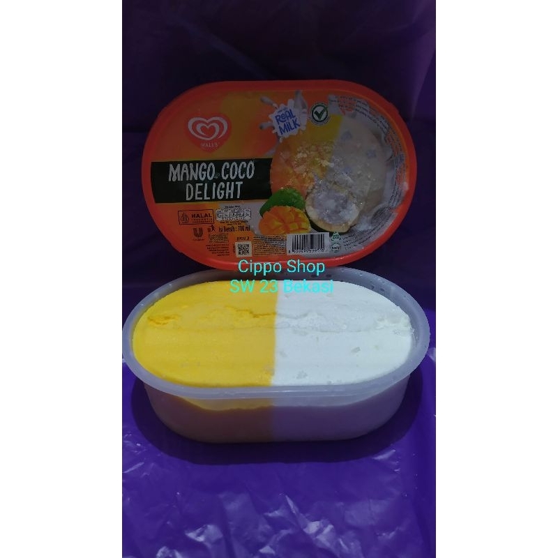 Jual Ice Cream WALLS MANGO COCO DELIGHT 700 ml | Shopee Indonesia