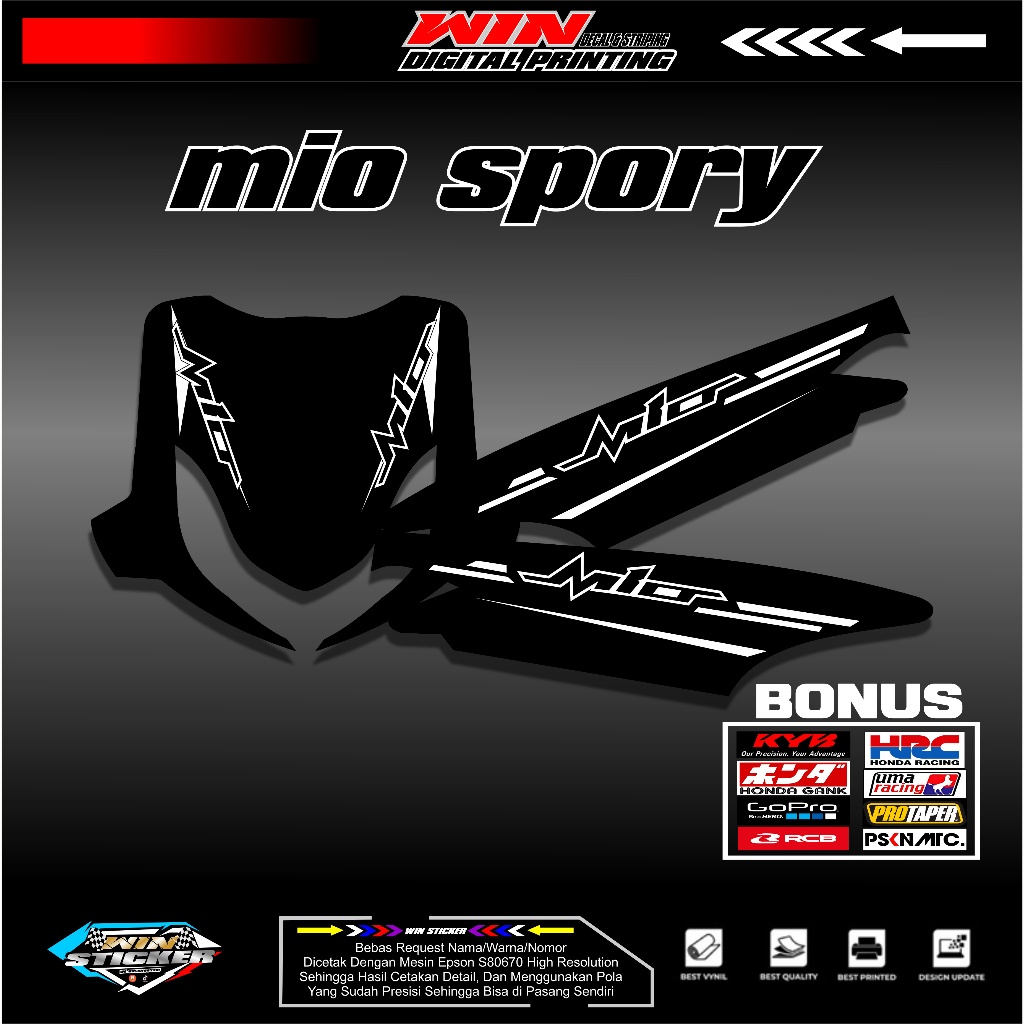 Jual Stiker Striping Mio 110 Smile/Sporty 2008 2009 2010 2012 2013 ...