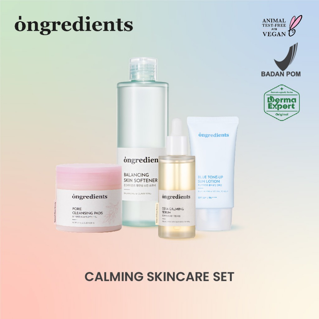 Jual [BUNDLE] ONGREDIENTS Calming Skincare Set (Cleansing Pad + Calming ...