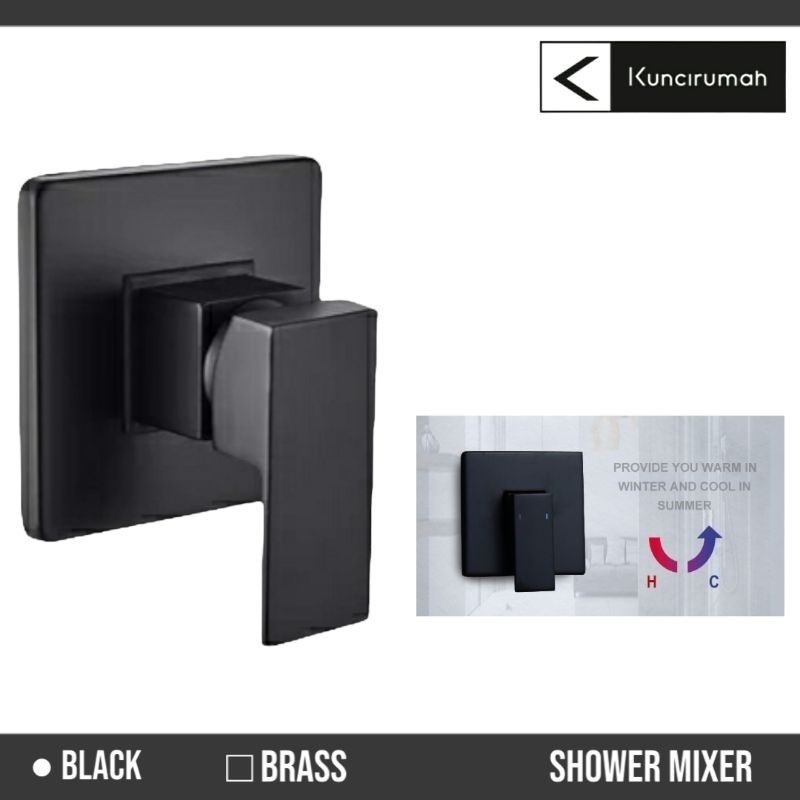Jual Kran Shower tanam hitam Keran mixer shower tembok panas dingin ...