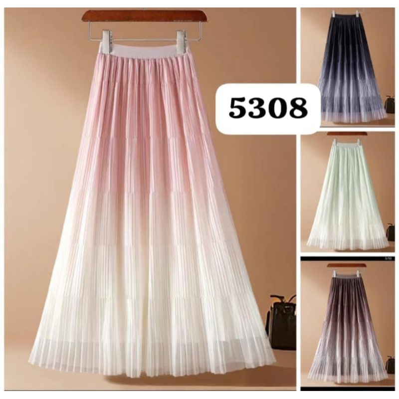 Jual ROK TUTU MIX SHIMMER PLISKET PANJANG GRADASI IMPORT (bolak balik ...